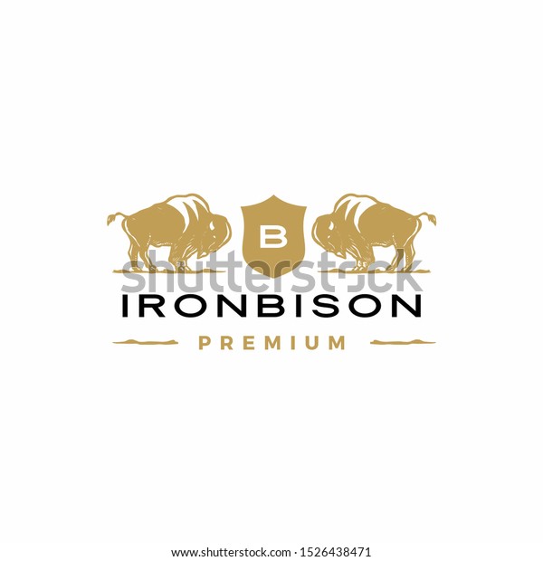 Bison Coat Arms Logo Vector Icon Stock Vector (Royalty Free) 1526438471