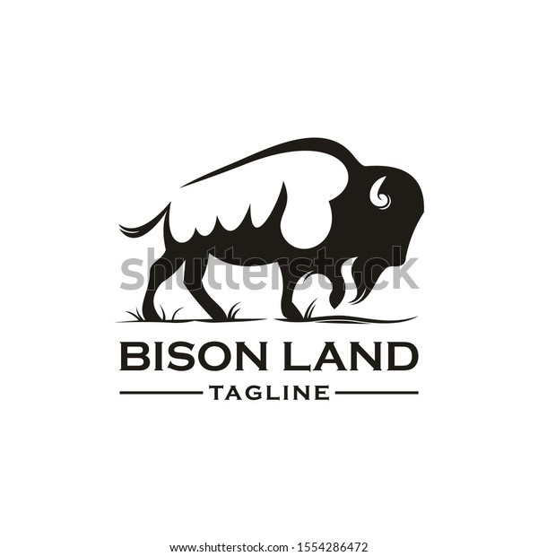 Bison Logo Design Vector Black White Stock Vector (Royalty Free ...