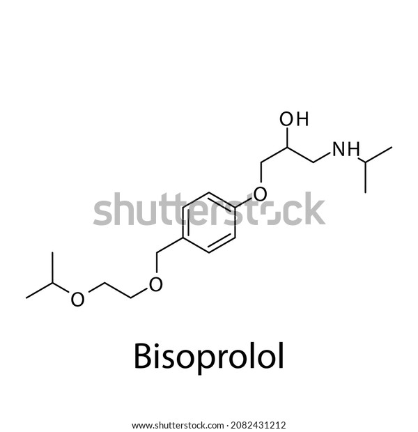 Bisoprolol Molecular Structure Flat Skeletal Chemical Stock Vector ...