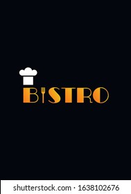 Bistro Logo On Black Background Stock Vector (Royalty Free) 1638102676 ...