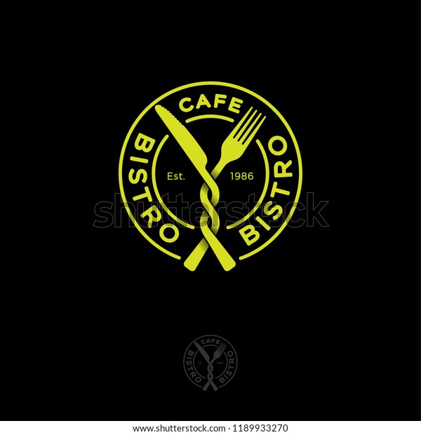 Bistro Restaurant Cafe Logo Snack Emblem Stock Vector (Royalty Free ...