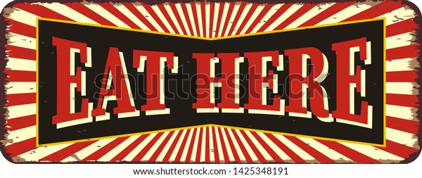 Bistro Sign Eat Here Good Food Stock Vector (Royalty Free) 1425348191
