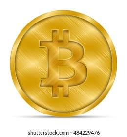 Bit Coin Icon Gold Vector Money Stock Vector (Royalty Free) 484229476 ...
