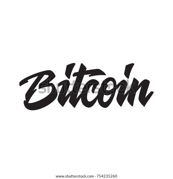 Bitcoin Black Letters Lettering Isolated On Stock Vector (Royalty Free ...