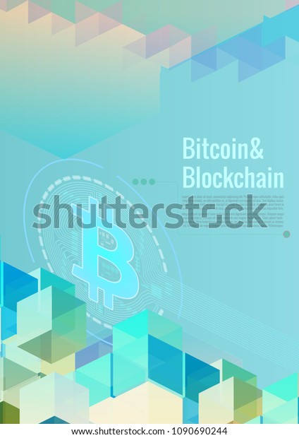 Bitcoin Blockchain Graphic Template Background Space Stock Vector ...