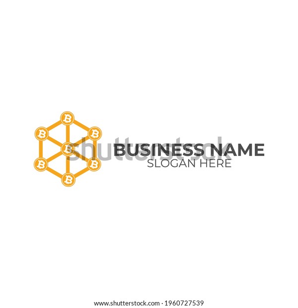 Bitcoin Blockchain Logo Bitcoin Cryptocurrency Icon Stock Vector ...