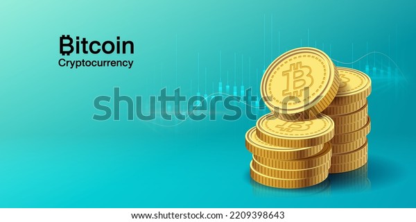 Bitcoin Btc Banner Bitcoin Cryptocurrency Concept Stock Vector (Royalty ...