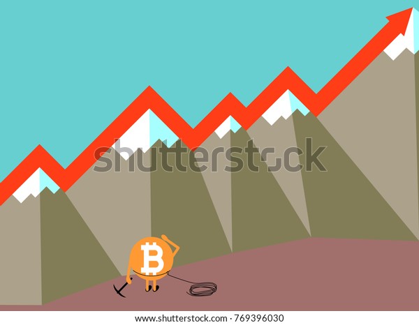 Bitcoin Crypto Currency Growing Concept Vector Stock Vector (Royalty ...