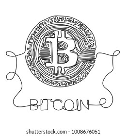 Bitcoin Drawn Continuous Line Stock Vector (Royalty Free) 1008676051 ...