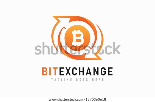 Diseño del logotipo de Bitcoin Exchange.: vector de stock (libre de ...