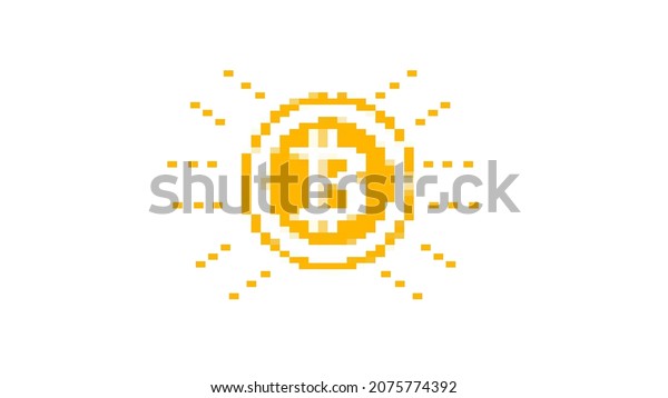 Bitcoin Gold Coin 8bit Style Template Stock Vector (Royalty Free ...