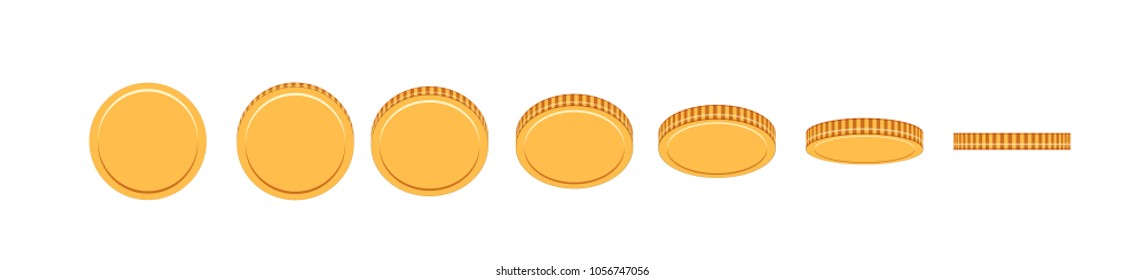 Coins Set Vector Sprites Rotation Animation Stock Vector (Royalty Free ...