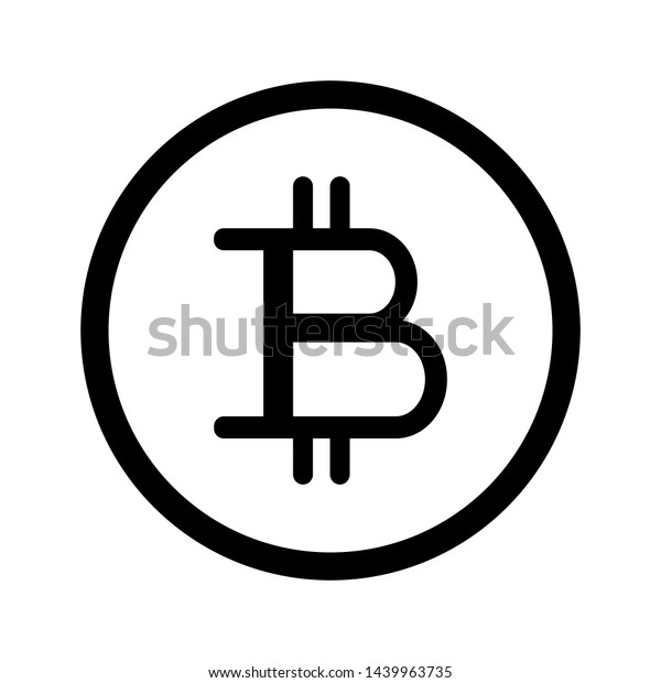 Bitcoin Icon Black Silhouette Vector Illustration Stock Vector (Royalty ...