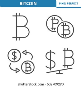 Bitcoin Icons Professional Pixel Perfect Icons Stock Vector (Royalty ...