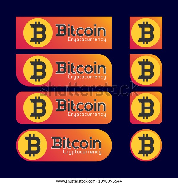 Bitcoin Label Collection Electronic Money Conceptvector Stock Vector ...
