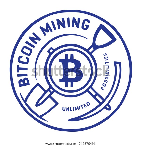 Bitcoin Mining Sticker Hand Drawn Logo Stock Vector (Royalty Free ...