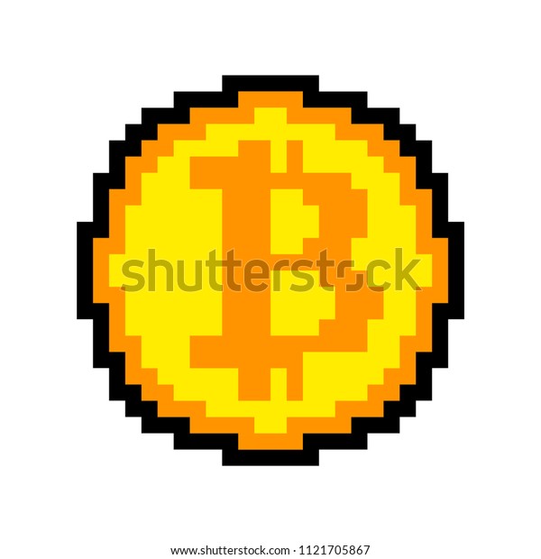 Bitcoin Pixel Art Isolated Crypto Currency Stock Vector (Royalty Free ...