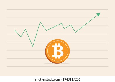 Bitcoin Price Increases Vector Illustration Concept: เวกเตอร์สต็อก ...