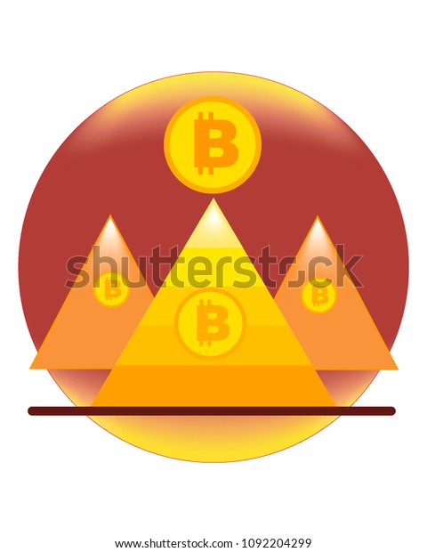 Bitcoin Pyramid Bitcoin Coin Stock Vector (Royalty Free) 1092204299 ...