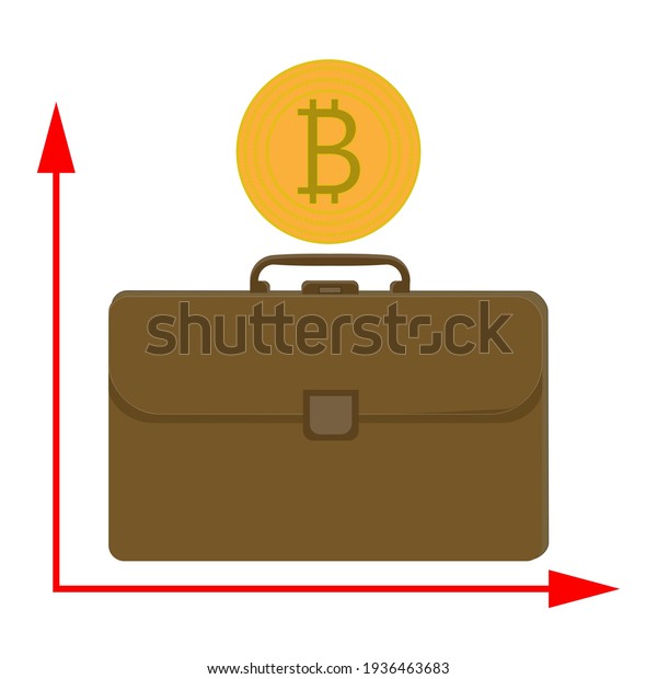 Bitcoin Symbol Businessman Briefcase Graph Vector Stock Vector (Royalty ...
