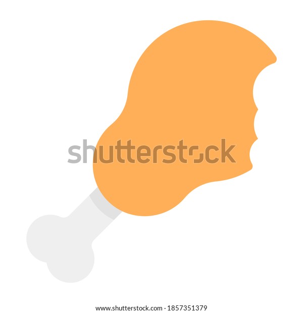 Bite Drumstick Flat Icon Stock Vector (Royalty Free) 1857351379 ...