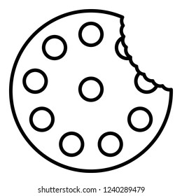 Bite Sugar Cookie Icon Outline Bite Stock Vector (Royalty Free ...