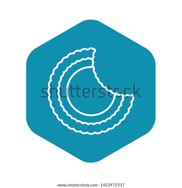 Bite Sweet Cookie Icon Outline Bite Stock Vector (Royalty Free ...