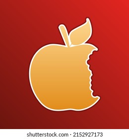 Bited Apple Sign Golden Gradient Icon Stock Vector (Royalty Free ...