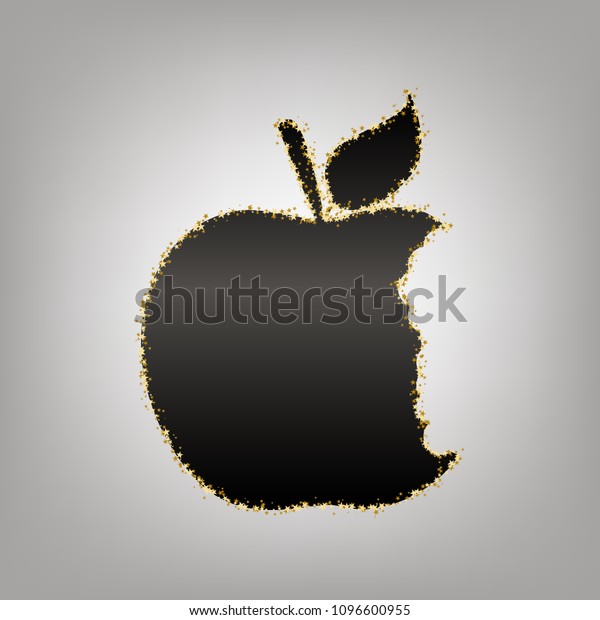 Bited Apple Sign Vector Blackish Icon Stock Vector (Royalty Free ...