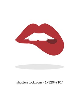 Sexy Biting Pink Lips Stock Vector (Royalty Free) 300957524