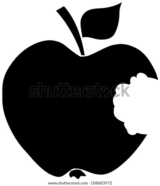 Bitten Apple Black Silhouette Vector Illustration Stock Vector (Royalty ... Bitten Apple Black Silhouette Vector Illustration Stock Vector (Royalty ...