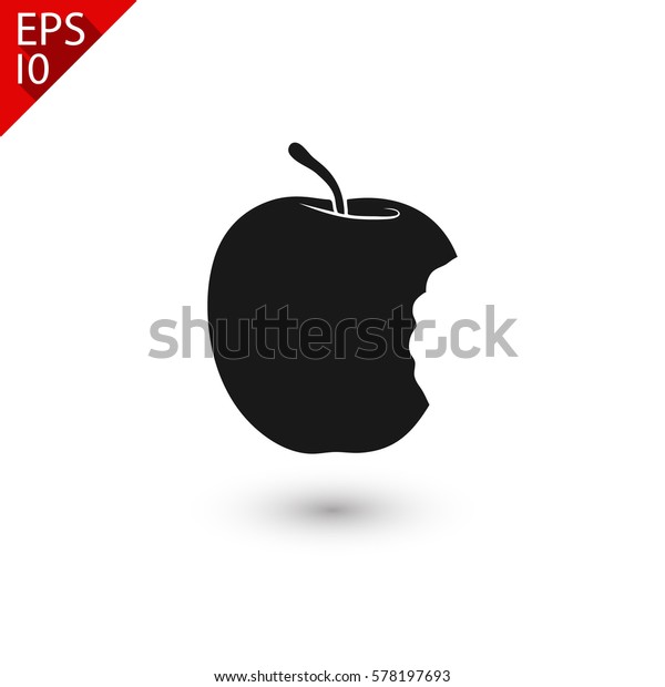 Bitten Apple Icon One Set Web Stock Vector (Royalty Free) 578197693