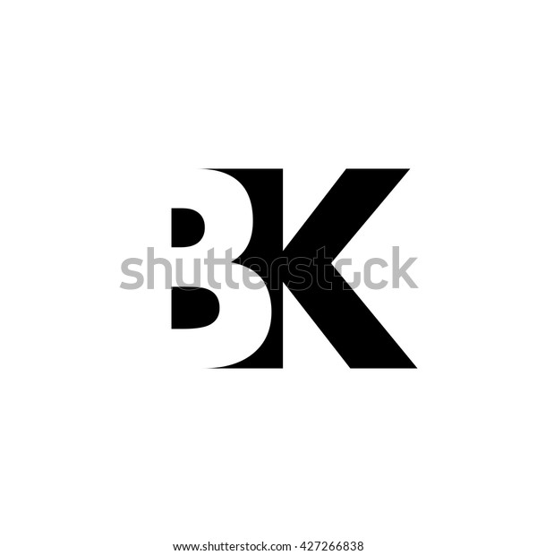 BK Logo. Vector Graphic Branding Letter Element. White Background