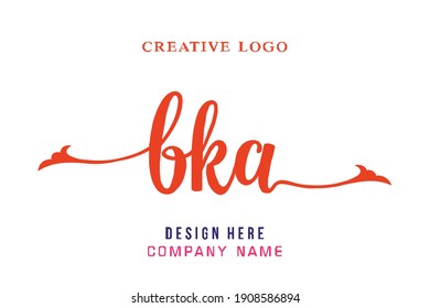Bka Lettering Logo Simple Easy Understand Stock Vector (Royalty Free ...