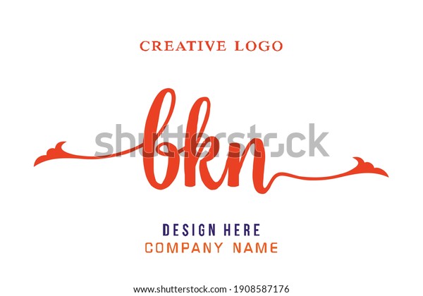 Bkn Lettering Logo Simple Easy Understand Stock Vector (Royalty Free ...