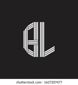 Bl Logo Monogram Outline Style Linked Stock Vector (Royalty Free ...