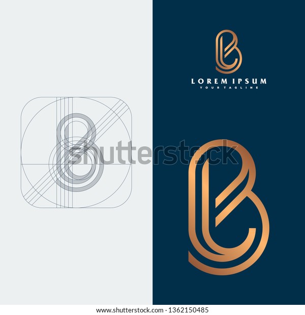 Bl Monogram Logo Design Illustration Concept Stok Vektör (Telifsiz ...