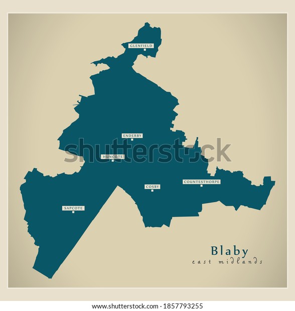 Blaby District Map England Uk Illustration Stock Vector (Royalty Free ...