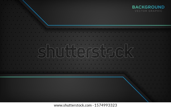 Black Abstract Background Blue Line Decoration Stock Vector (Royalty ...