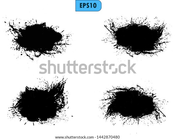 Black Abstract Ink Design Transparent Background Stock Vector (Royalty ...