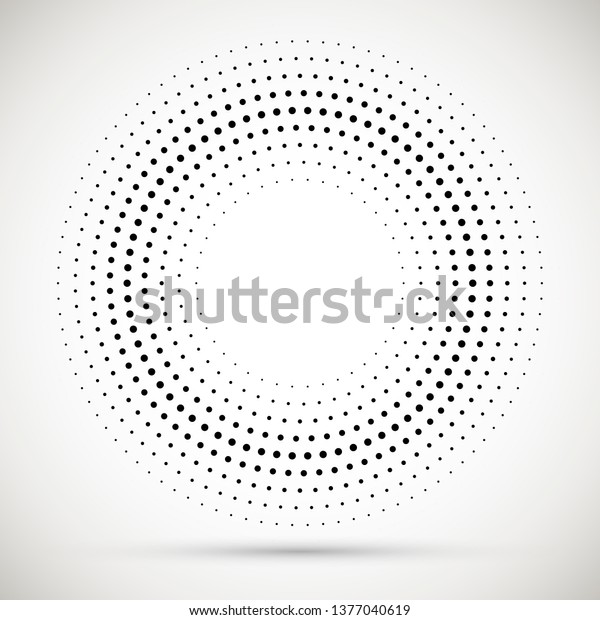 Black Abstract Vector Circle Frame Halftone Stock Vector (Royalty Free ...