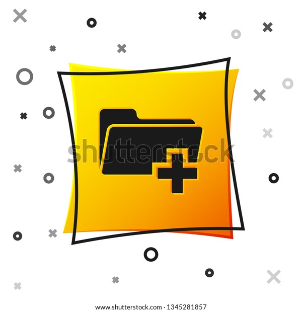 Black Add New Folder Icon Isolated: เวกเตอร์สต็อก (ปลอดค่าลิขสิทธิ์ ...
