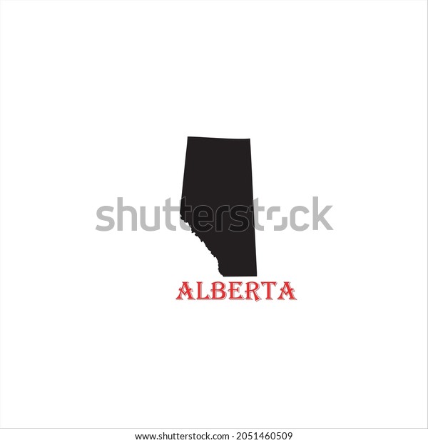 Black Alberta Map Red Letters On Stock Vector (Royalty Free) 2051460509 ...