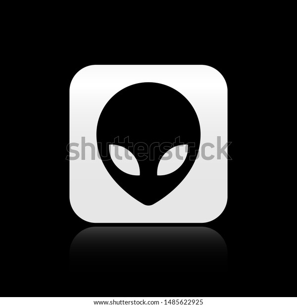 Black Alien Icon Isolated On Black Stock Vector (Royalty Free ...