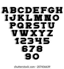 Black Alphabet Letters Shadow Vector Set Stock Vector (Royalty Free ...