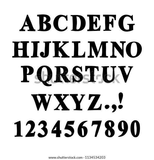 Black Alphabet Set Vector Illustration Stock Vector (Royalty Free ...