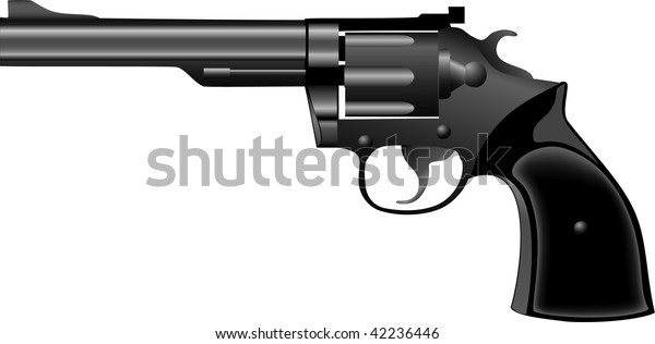 Black Ancient Pistol Revolver Vector Stock Vector (Royalty Free ...