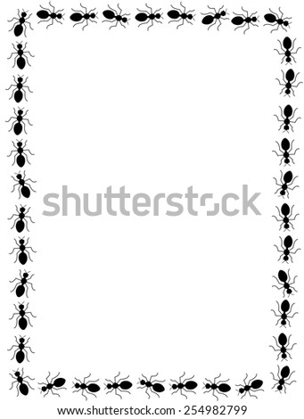 Black Ants Frame On White Background Stock Vector (Royalty Free ...