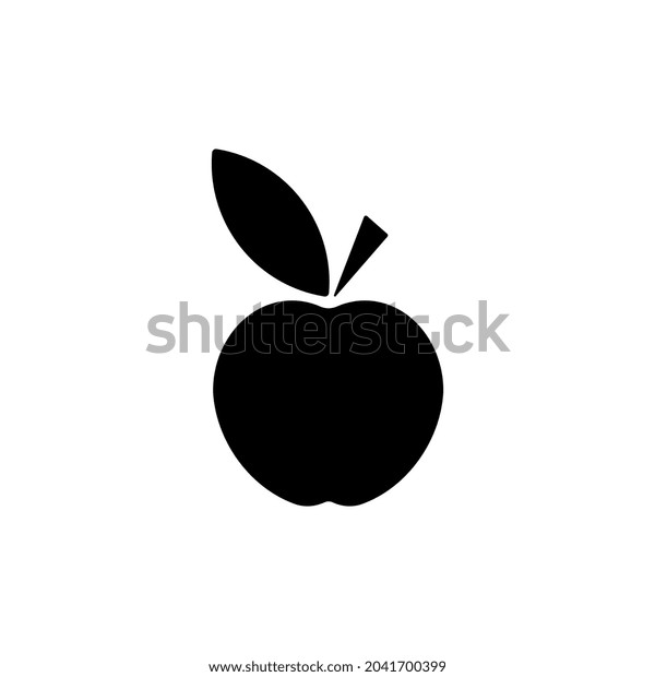 Black Apple Icon Vector Illustration Isolated Stock Vector (Royalty ...