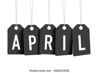 Black April Tags Stock Vector (Royalty Free) 1063413428 | Shutterstock